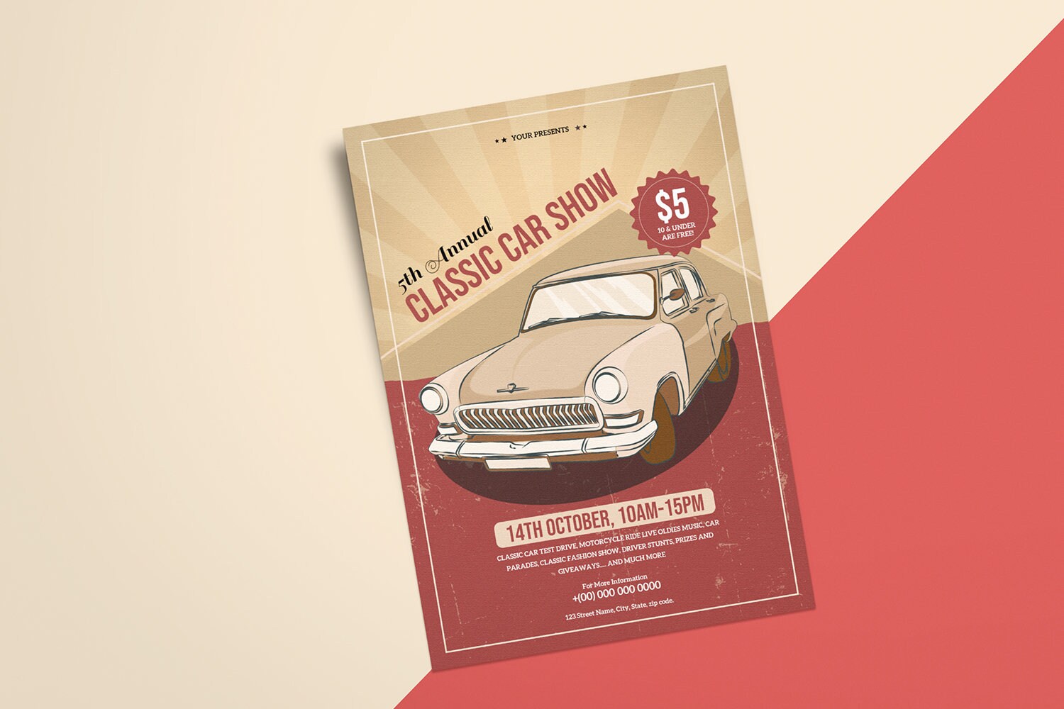 Old Classic Car Show Flyer Template MS Word, Photoshop and Canva ...