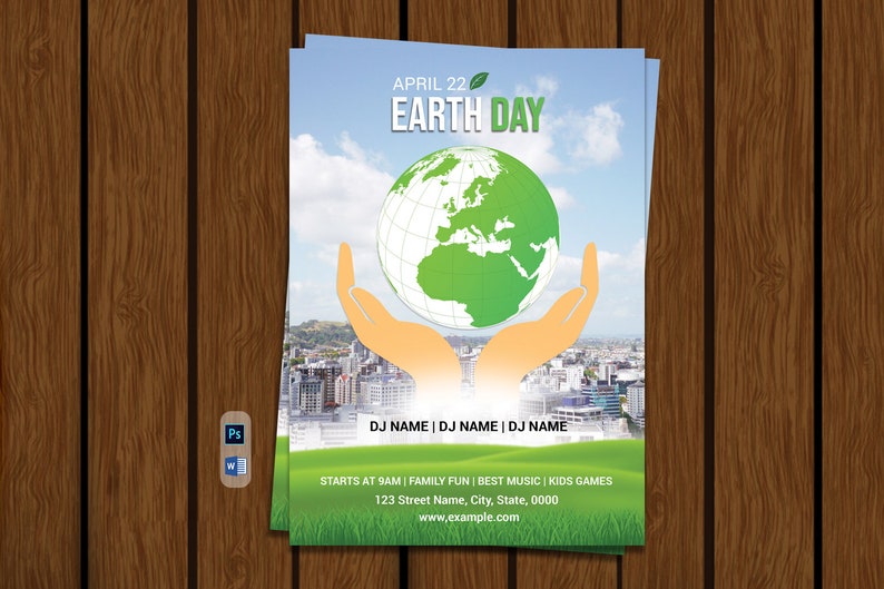 Earth Day Flyer Template Earth Day Invitation Template MS Word and ...