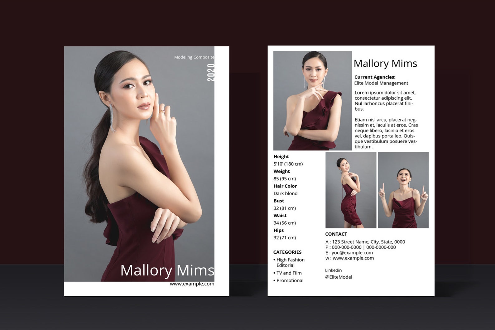 Printable Modeling Comp Card Template | Model Comp Card, Composite Card ...