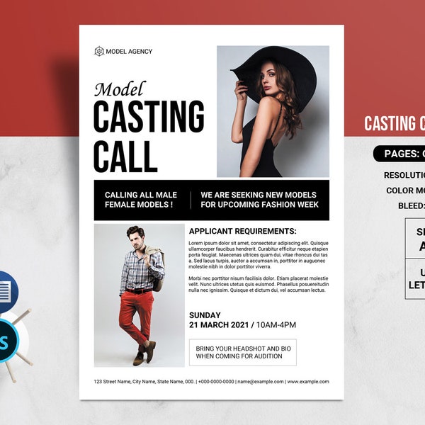 Model Call Template - Etsy
