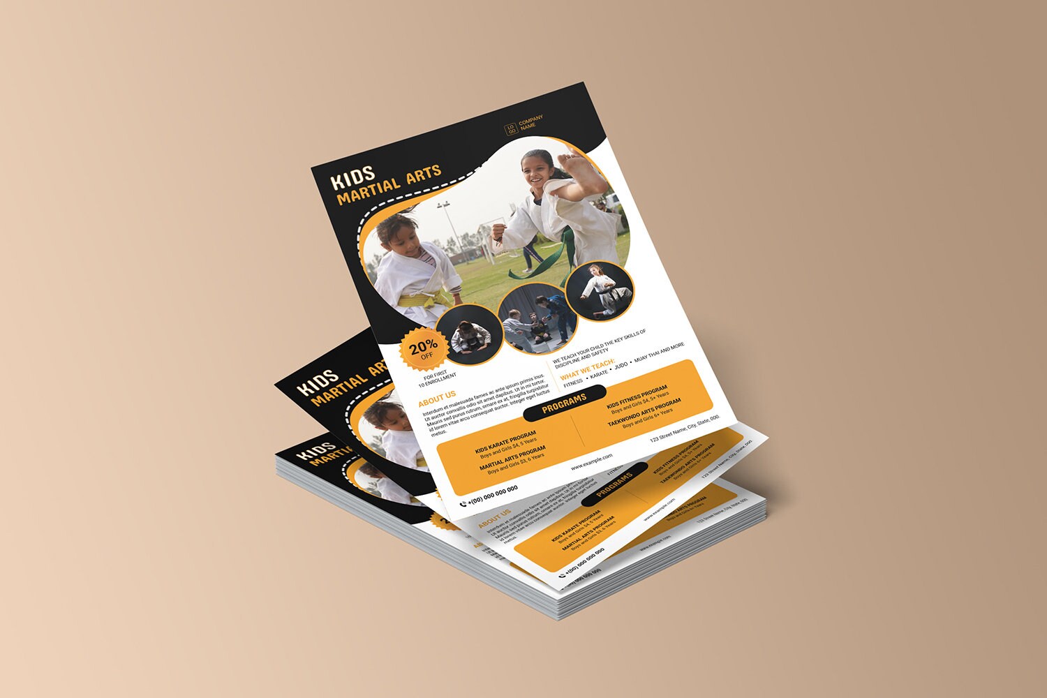 Kids Martial Arts Class Flyer Template, Martial Arts Training Ms Word ...