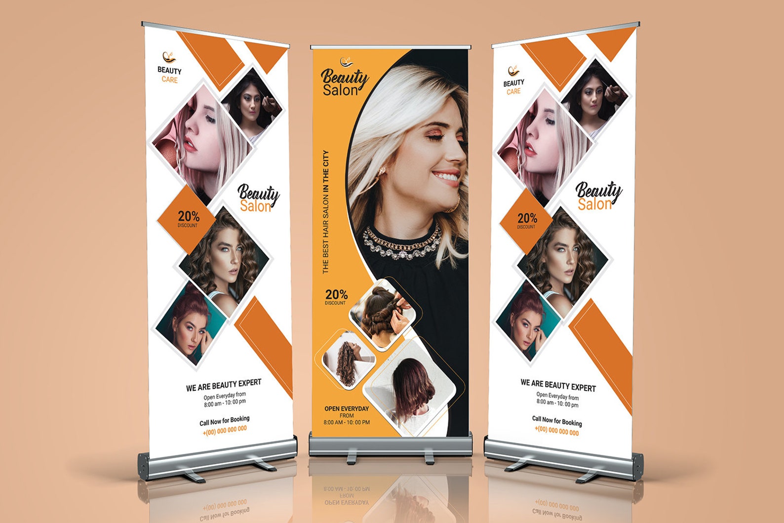 Spa and Beauty Salon Roll-up Banner Hair Care Salon Rollup Banner ...