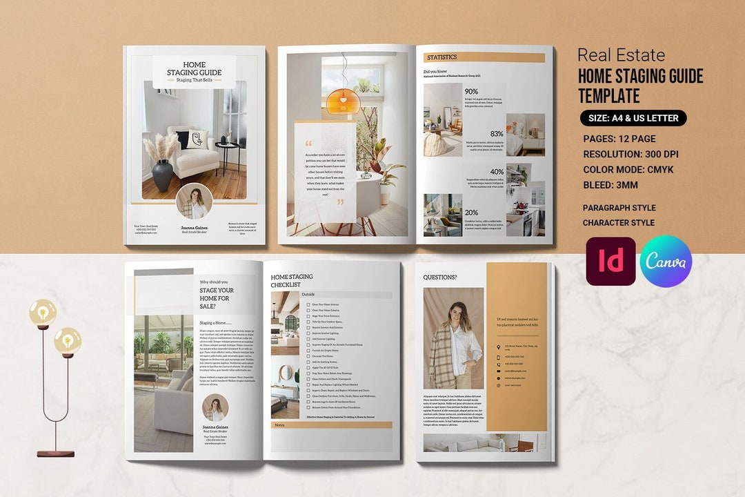 Real Estate Home Staging Guide Template, Adobe Indesign and Canva ...