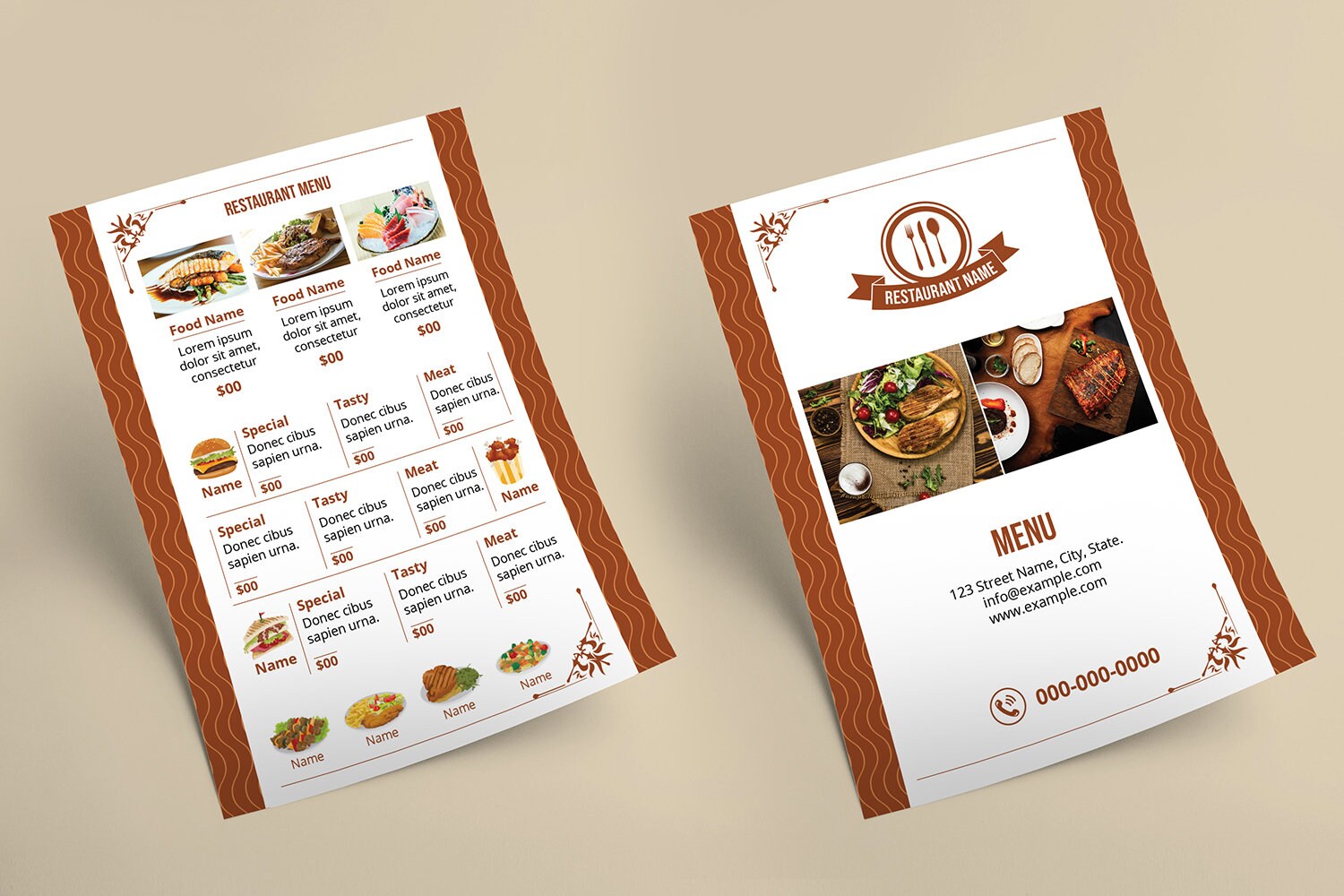 Food Menu Flyer Template | Restaurant Flyer | MS Word, Photoshop and ...
