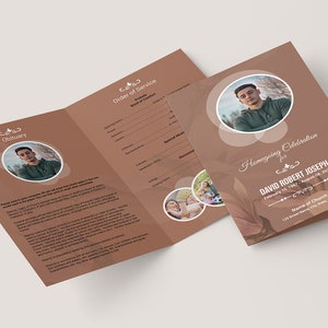 Elegant Funeral Program Template, Funeral Template Word, Floral ...