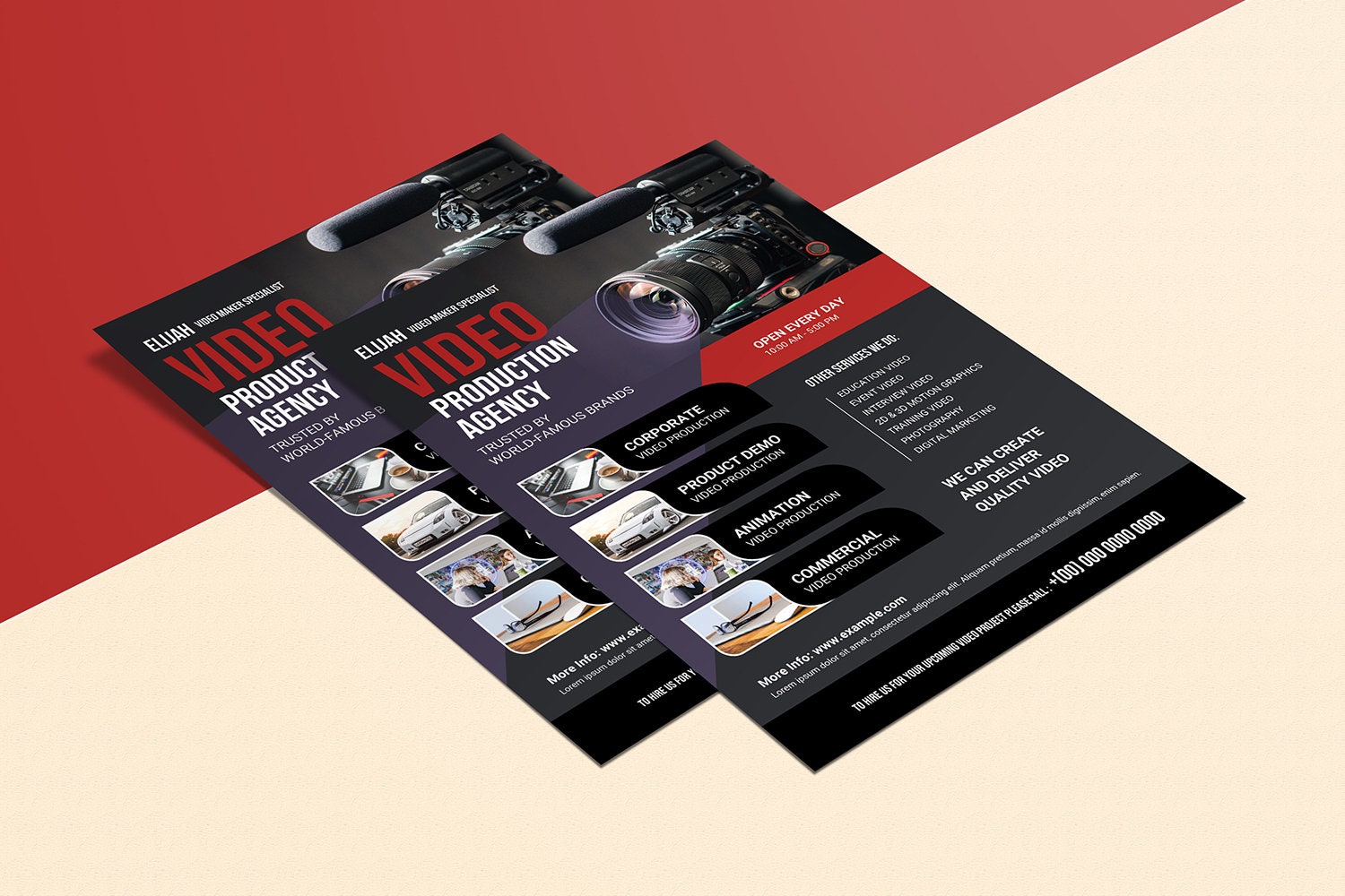 Video Production Agency Flyer Template | Canva, Ms Word and Photoshop ...