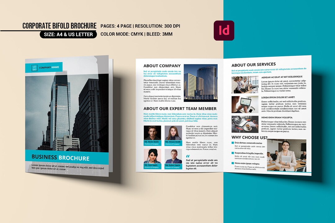 Indesign Business Brochure Template |corporate Bifold Brochure ...