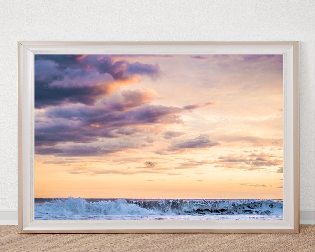 Sunset Beach Print, Beach Photography, Beach at Sunset, Pastel Sunset ...