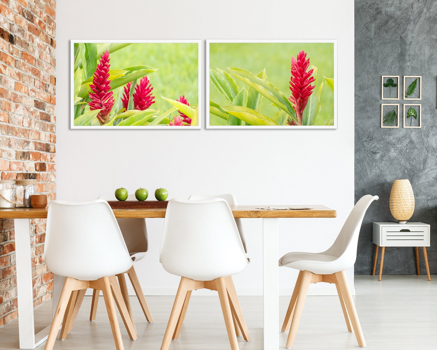 Red Flower Print, Set of 2, Tropical Flower, Flower Wall Art, Flower ...