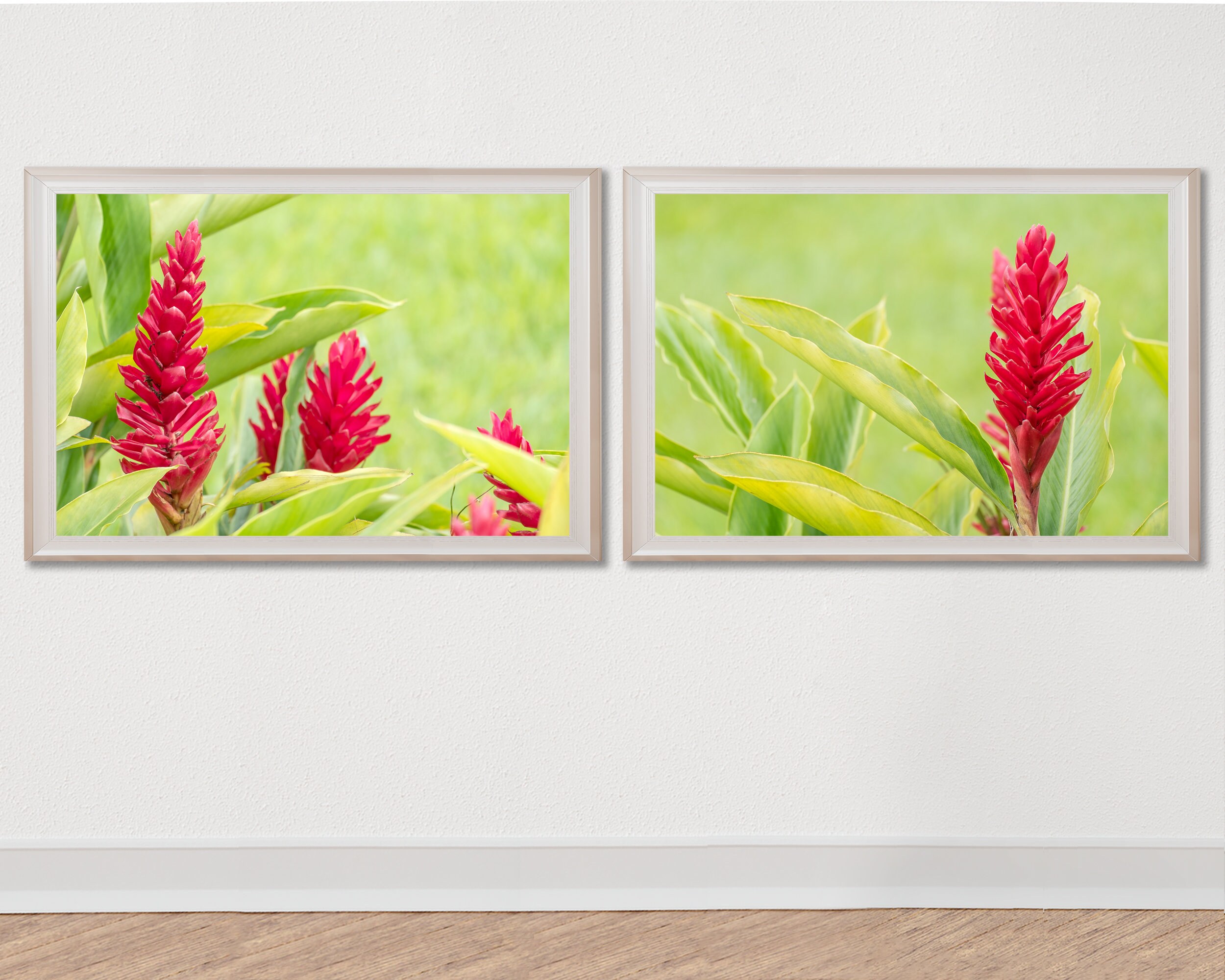 Red Flower Print, Set of 2, Tropical Flower, Flower Wall Art, Flower ...
