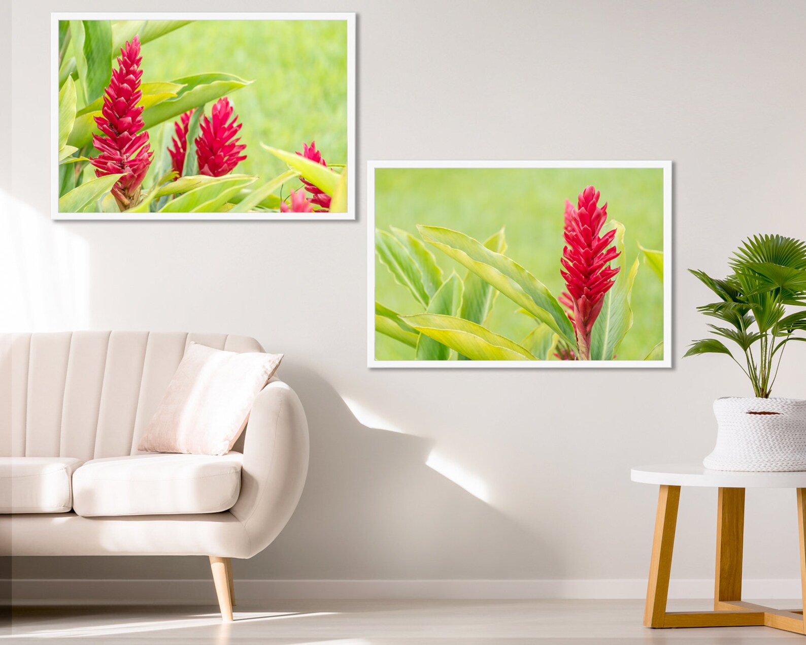 Red Flower Print, Set of 2, Tropical Flower, Flower Wall Art, Flower ...