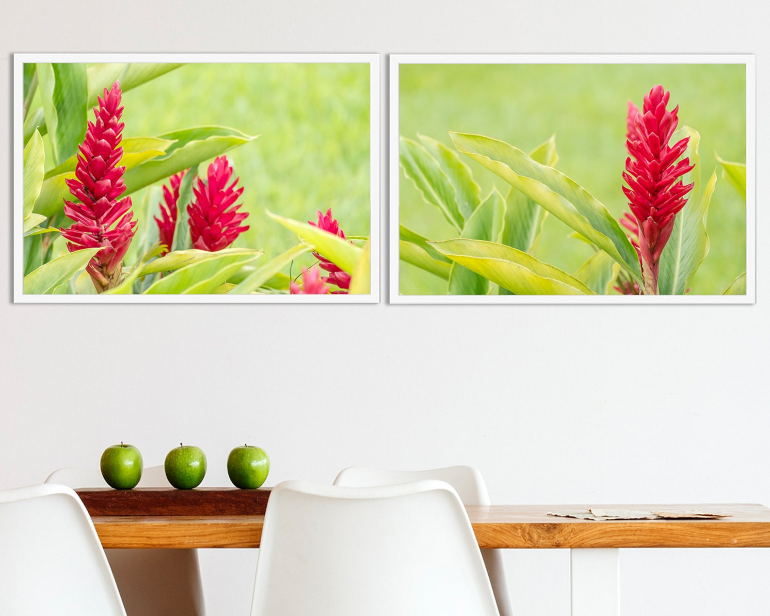 Red Flower Print, Set of 2, Tropical Flower, Flower Wall Art, Flower ...