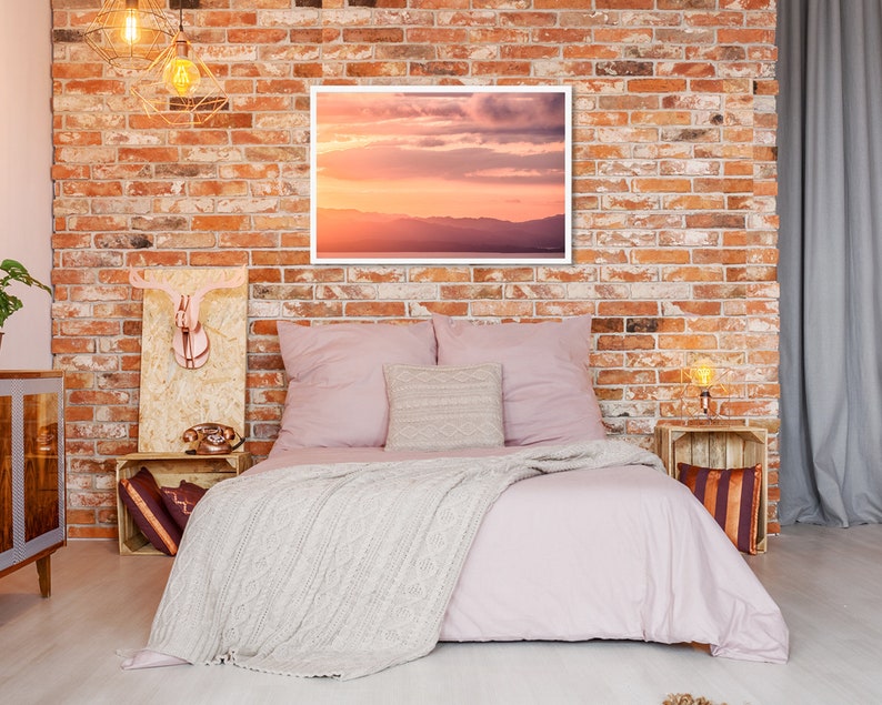 Smoky Mountains, Pink Sunset, Sunset Poster, Mountains Poster, Set of 2 ...