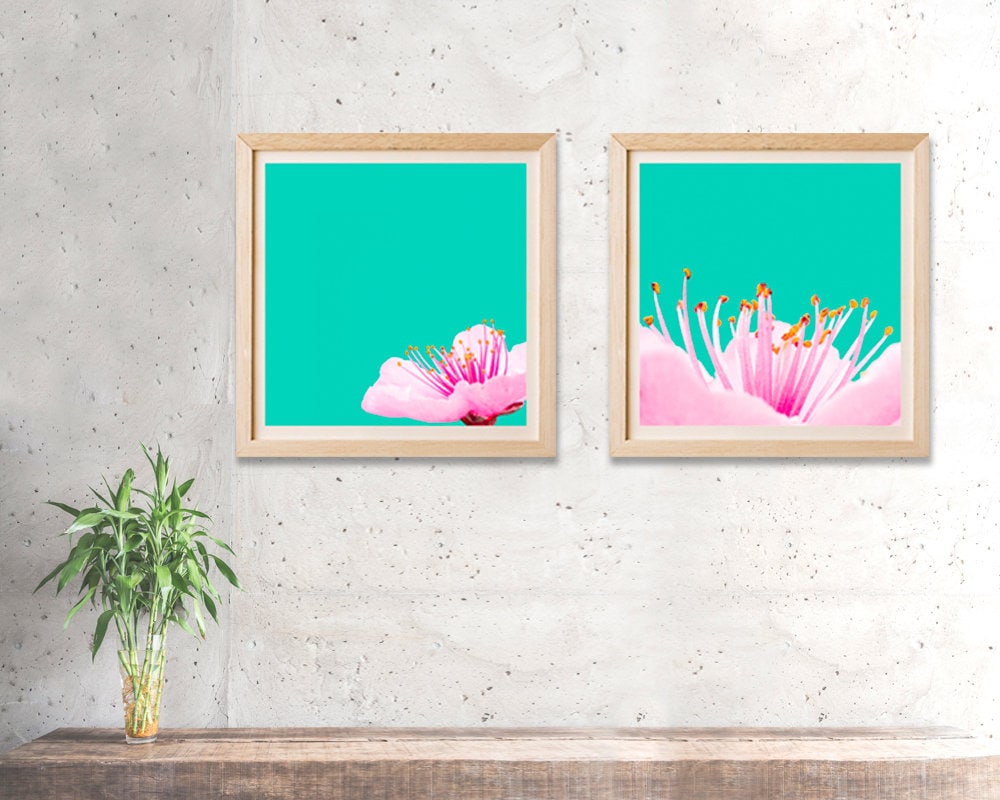 Set of 2 Flower Photography Pink Flowers Print Flower - Etsy