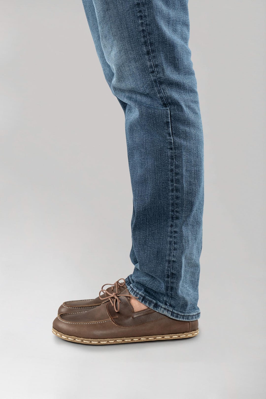 Mens Dock Shoes, Mens Barefoot Shoes, Coffee Handmade Shoes, Leather ...