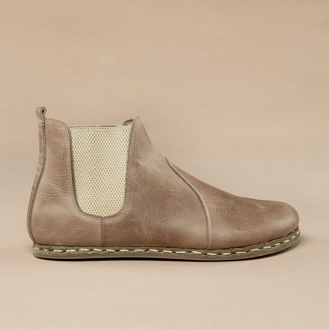Sustainable Mens Barefoot Chelsea Boots, Tan Wide Toe Box Boots ...