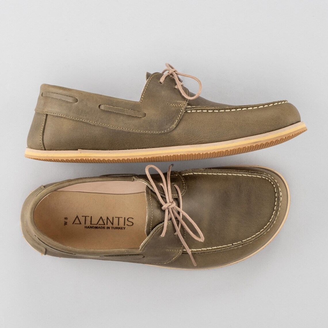 Women Barefoot Green Boat Shoes, Women Grounding Shoes, Wide Toe Box ...