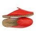 Womens Red Color Leather Slippers, Flat Slippers, Winter Slip-ons ...