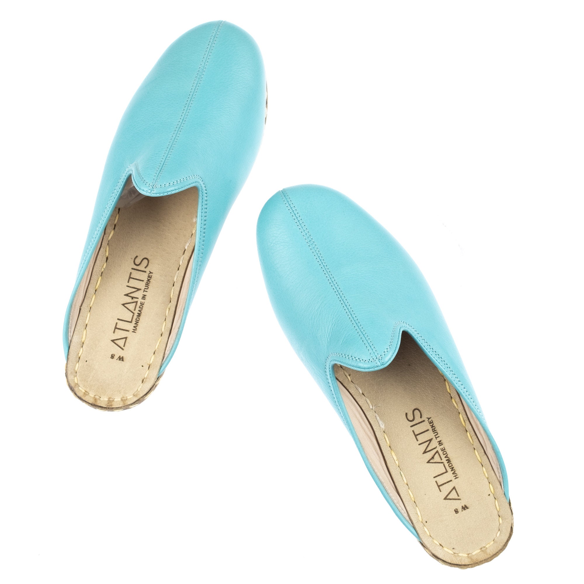 Mens Mint Green Color Leather Slippers Flat Slippers Winter - Etsy