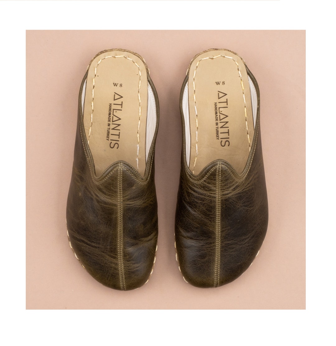 Womens Barefoot Green Slippers, Women Wide Slippers, Barefoot Slippers ...