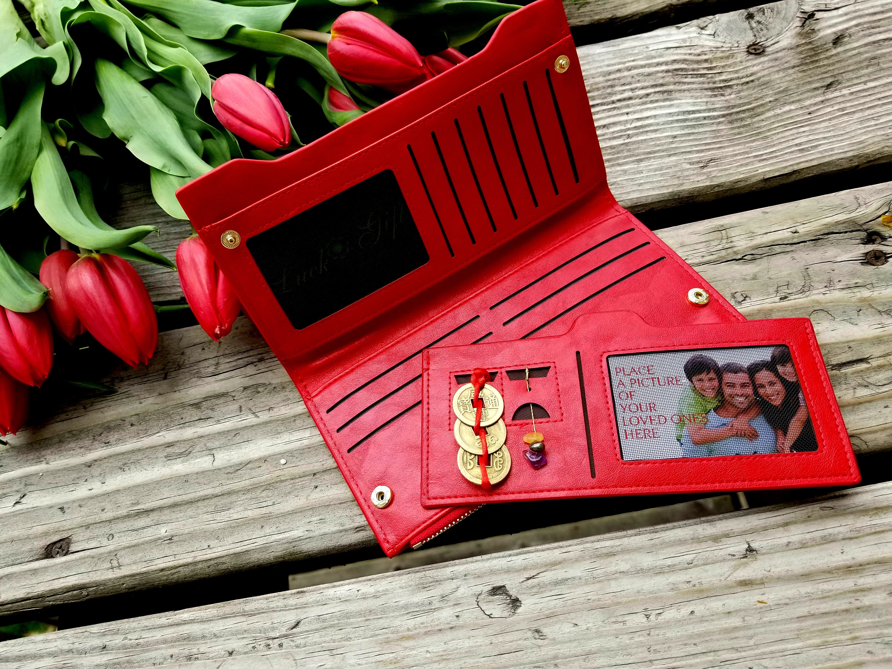 MONEY MAGNET WALLET™ Genuine Feng Shui Wallet - Red and Gold Purse With ...