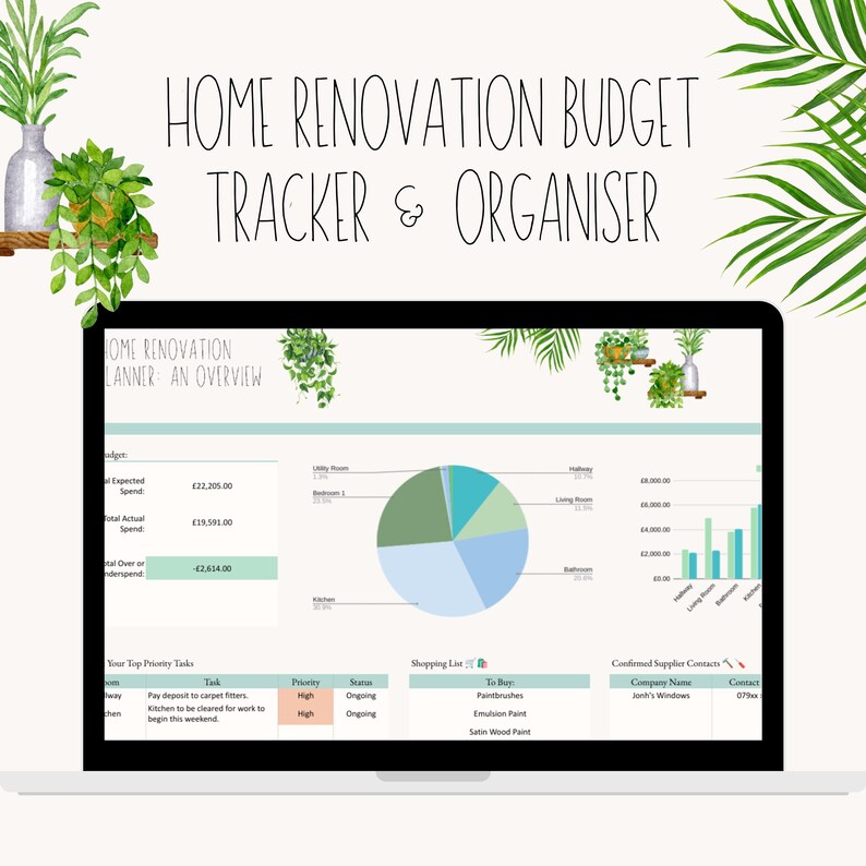 Home Renovation Budget & Organiser - Etsy