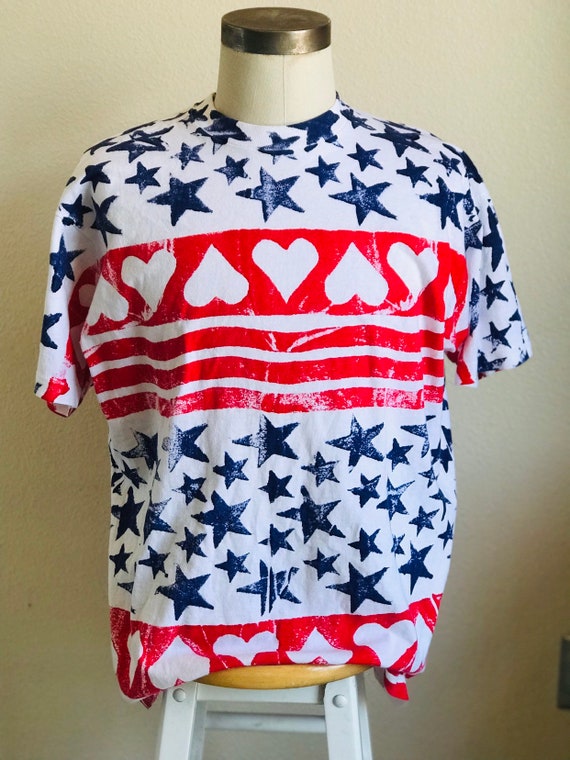 Retro Red White and Blue Tee | Etsy