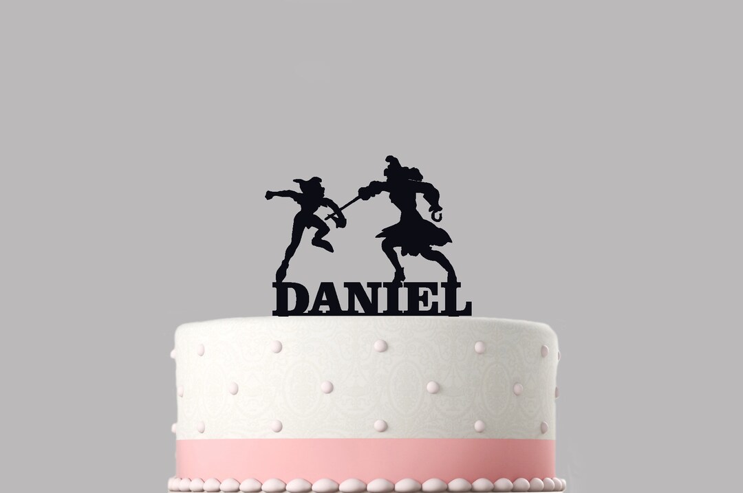 Birthday Cake Topper Peter Pan and Hook Personalised Acrylic Cake ...
