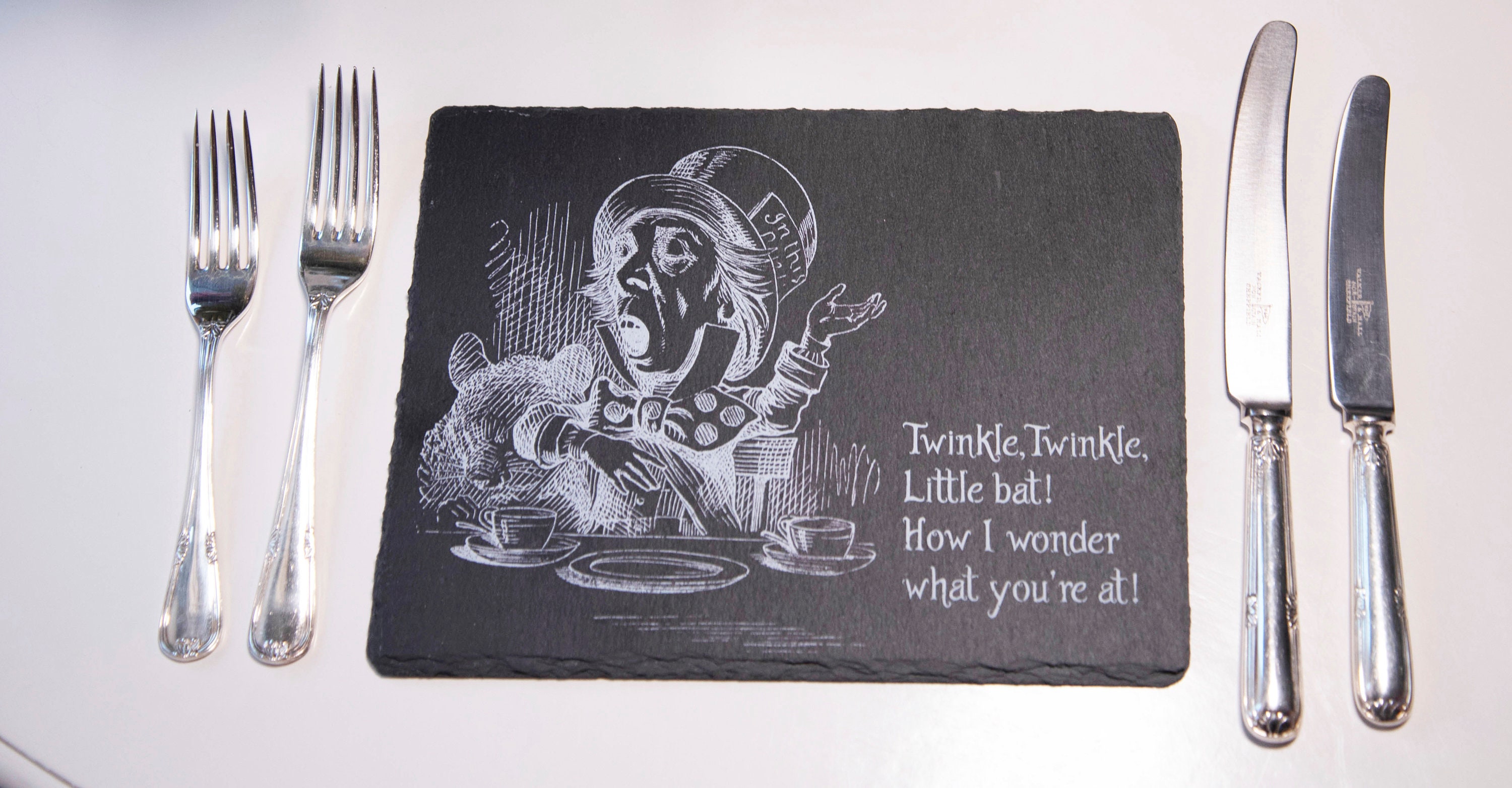 Slate Placemat the Mad Hatters Tea Party Alice in Wonderland - Etsy