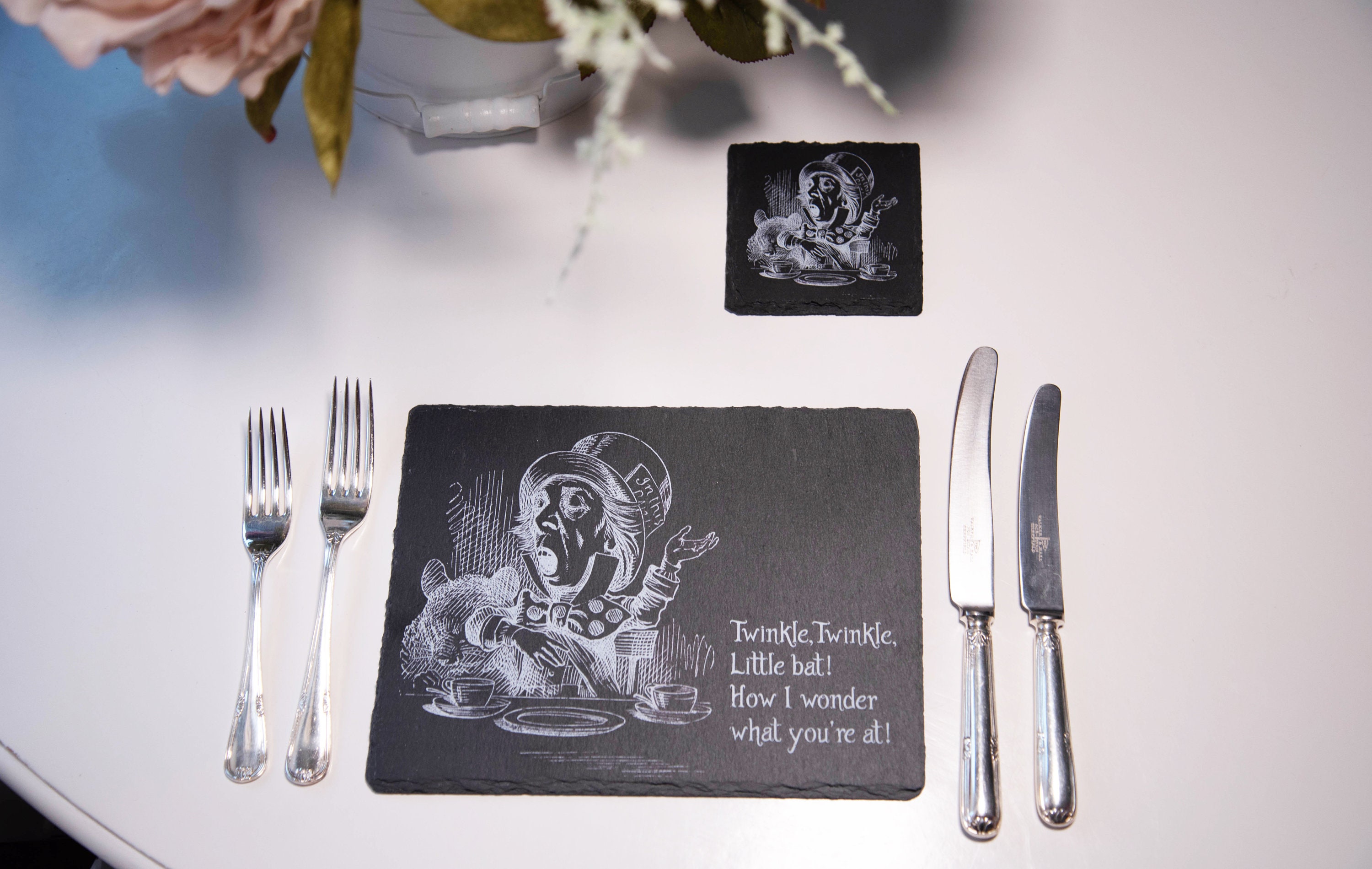 Slate Placemat the Mad Hatters Tea Party Alice in Wonderland - Etsy