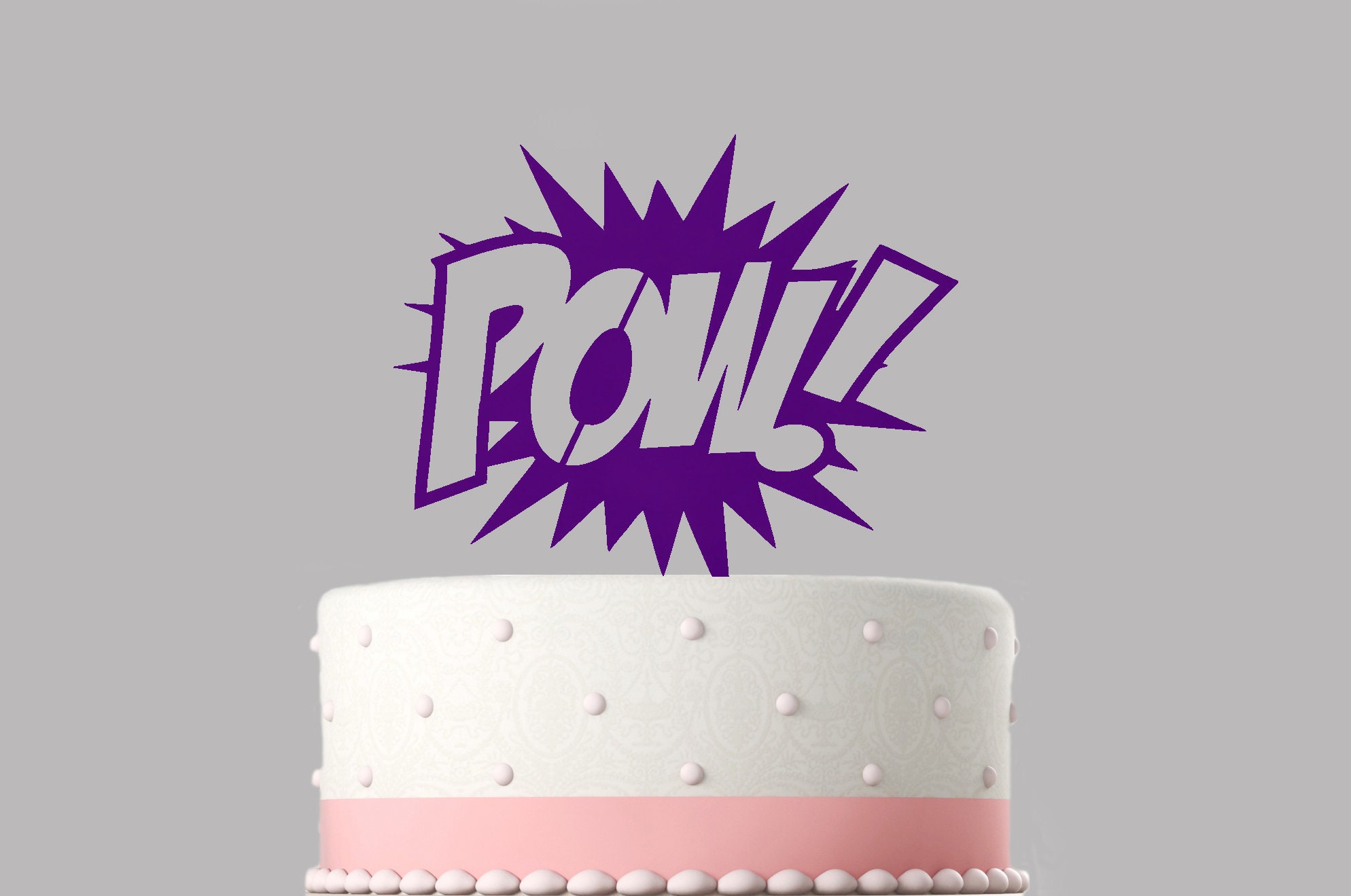 Birthday Cake Topper Pow Comic Book Style Acrylic Cake | Etsy