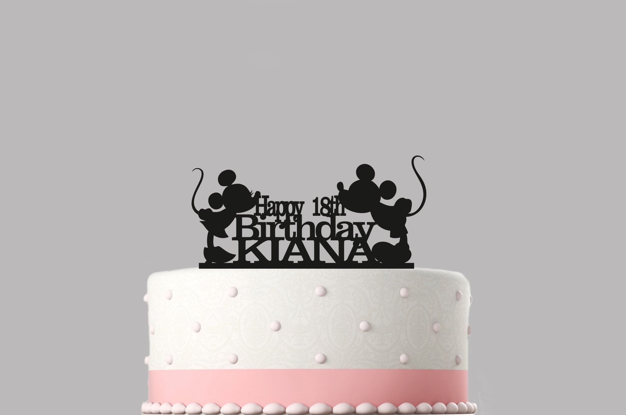 Birthday Cake Topper Mickey Mouse Minnie Mouse Personalised - Etsy