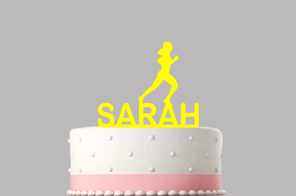 Birthday Cake Topper Female Runner Personalised Acrylic Cake - Etsy UK