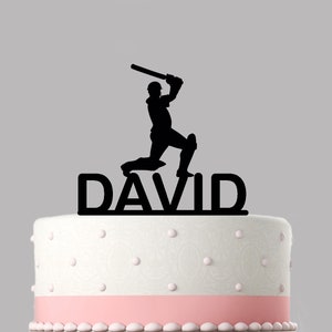 Birthday Cake Topper Cricket Player Personalised Acrylic Cake Topper ...