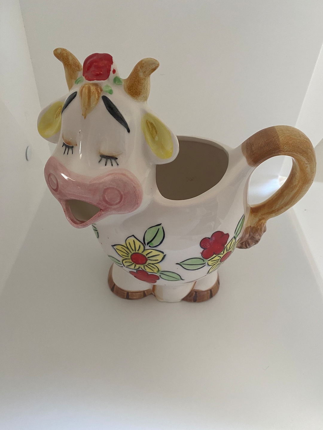 Anthropomorphic Hand Painted Cow Pitcher - Etsy
