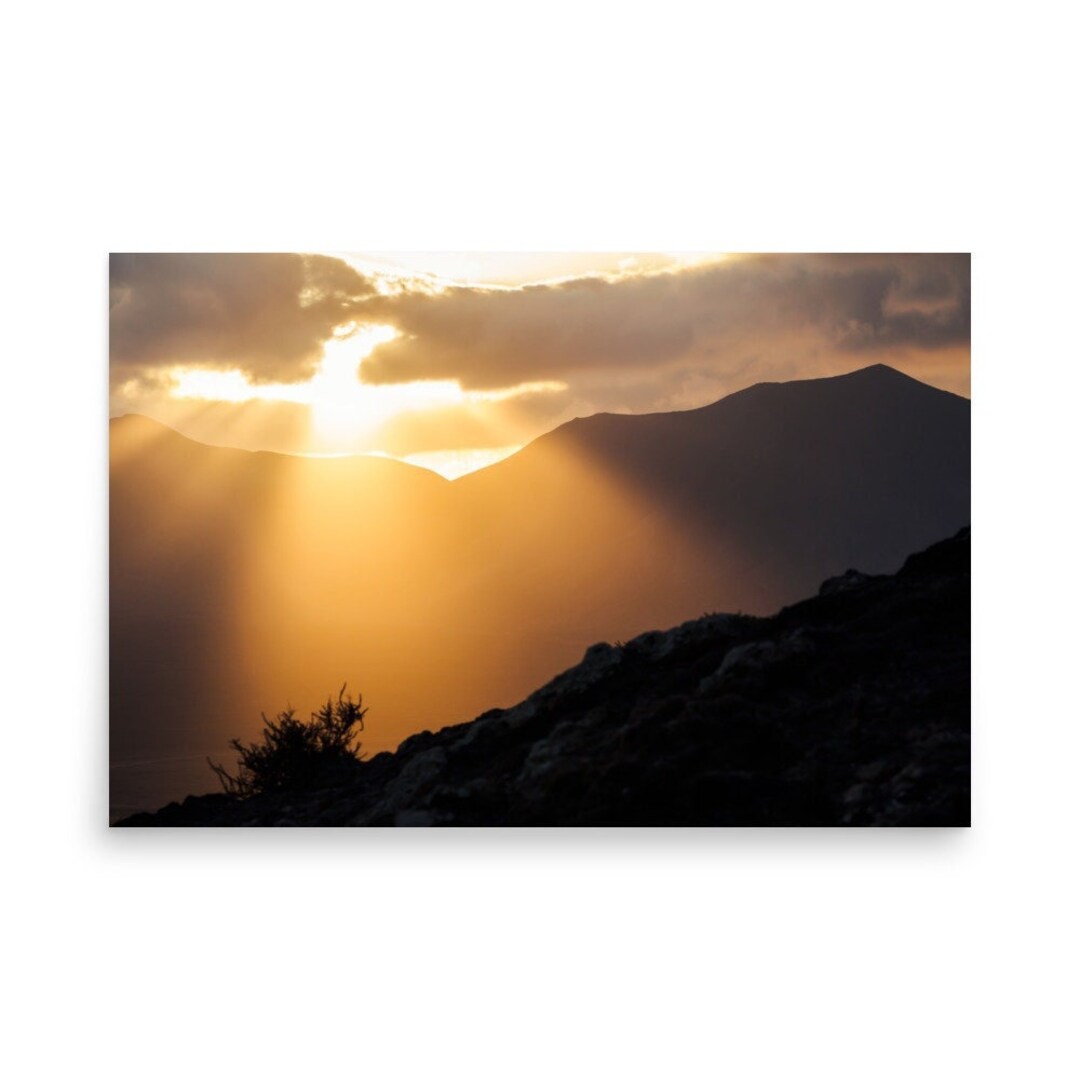 Lanzarote Photo Print "divine Sunrise Over the Volcanoes", Sunrise ...