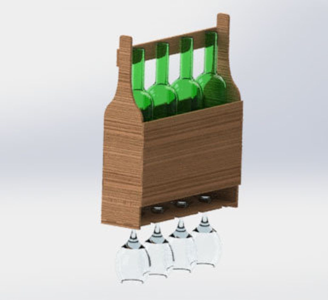 Hanging Wine Rack Laser CNC Vector Cut Files DXF SVG - Etsy