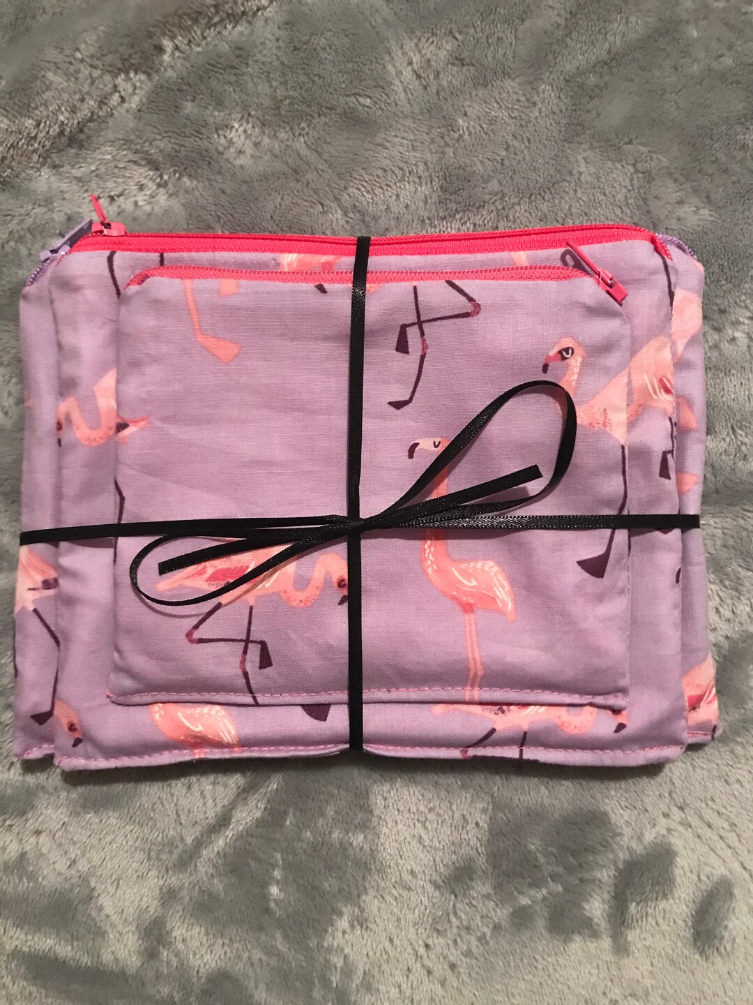 Fancy Flamingo Makeup Bag Set - Etsy