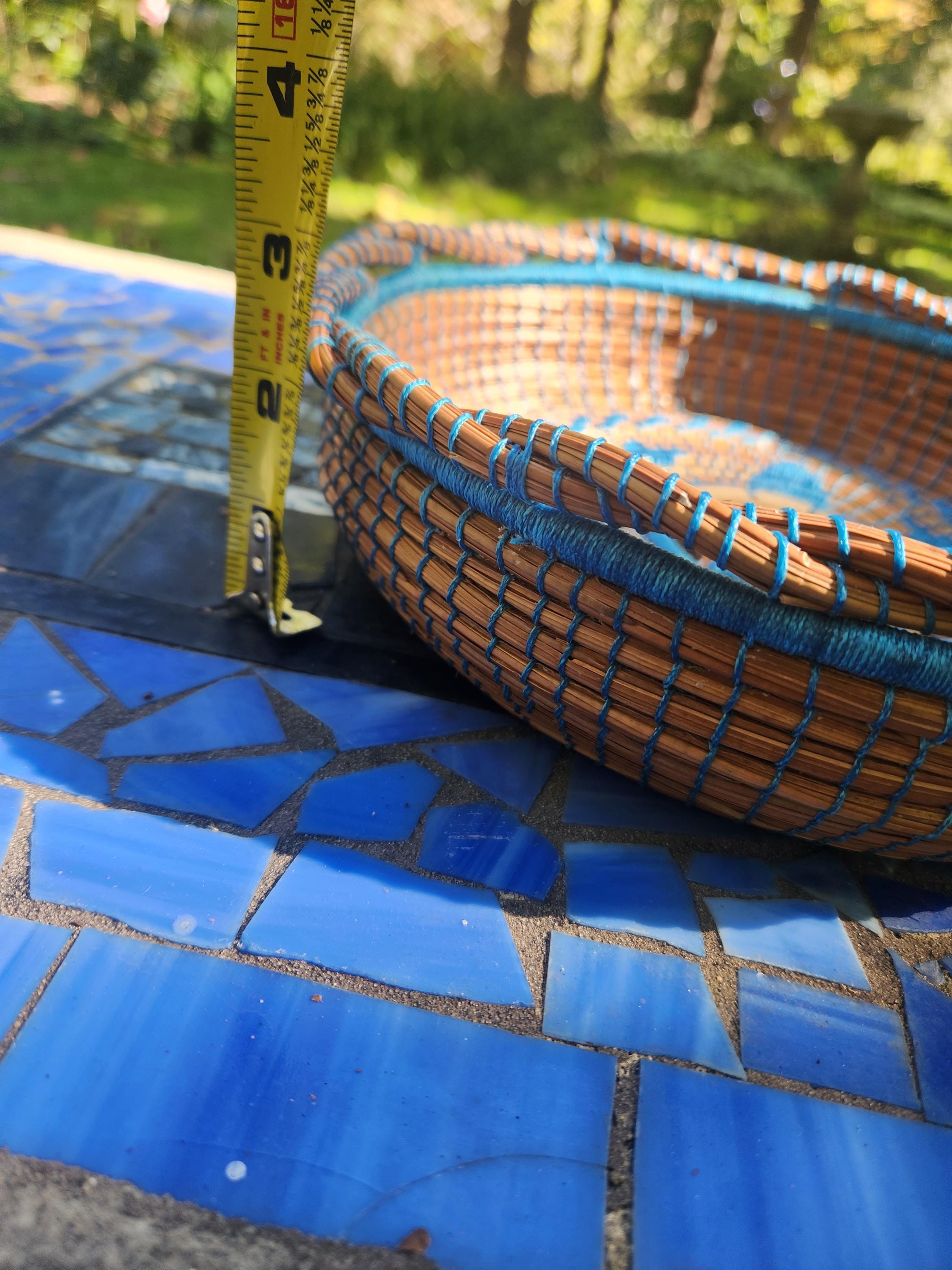 Large 12" Pine Needle Coiled Basket, Hand-made - Etsy