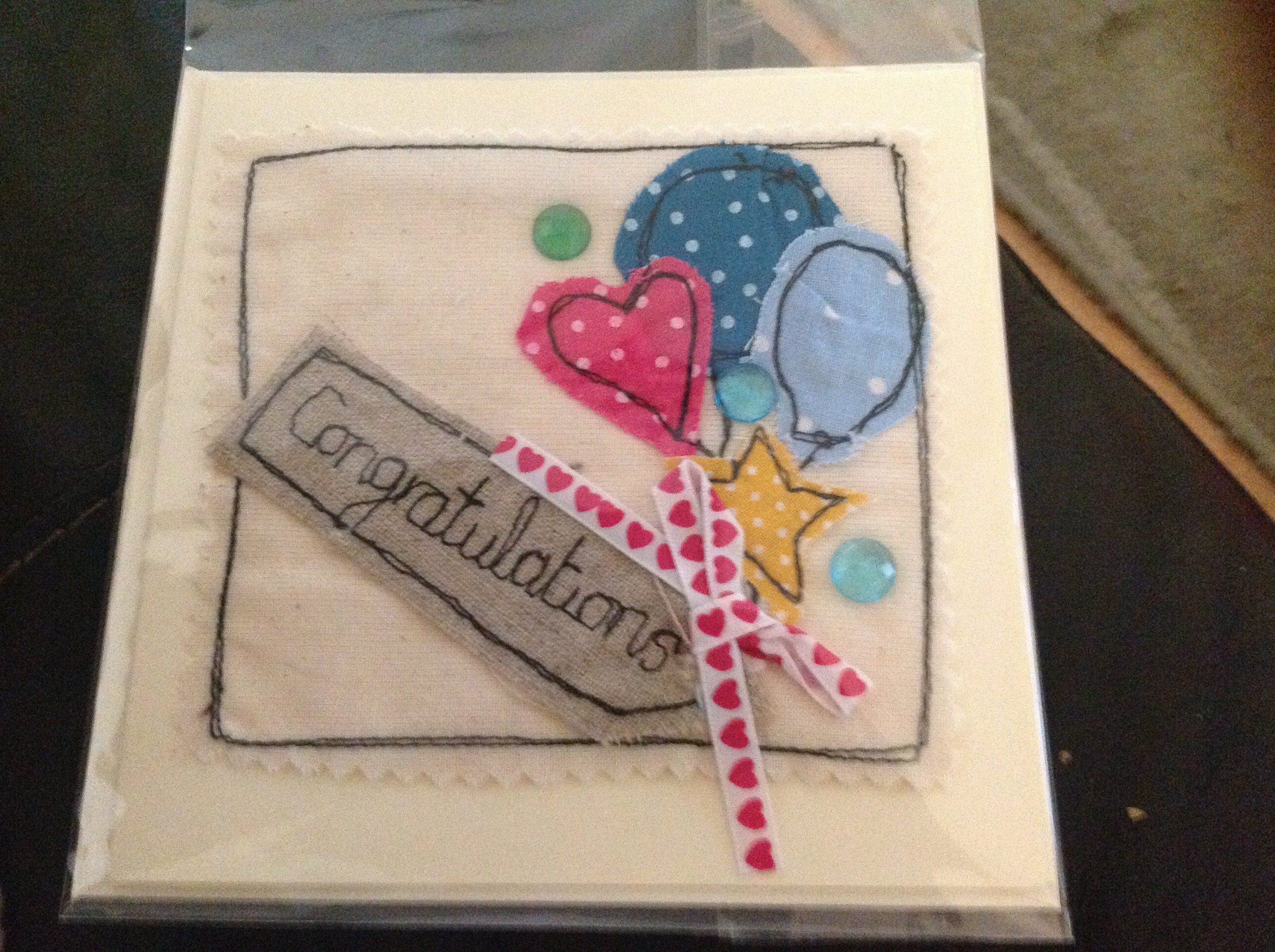Free Motion Embroidery Congratulations Card - Etsy UK