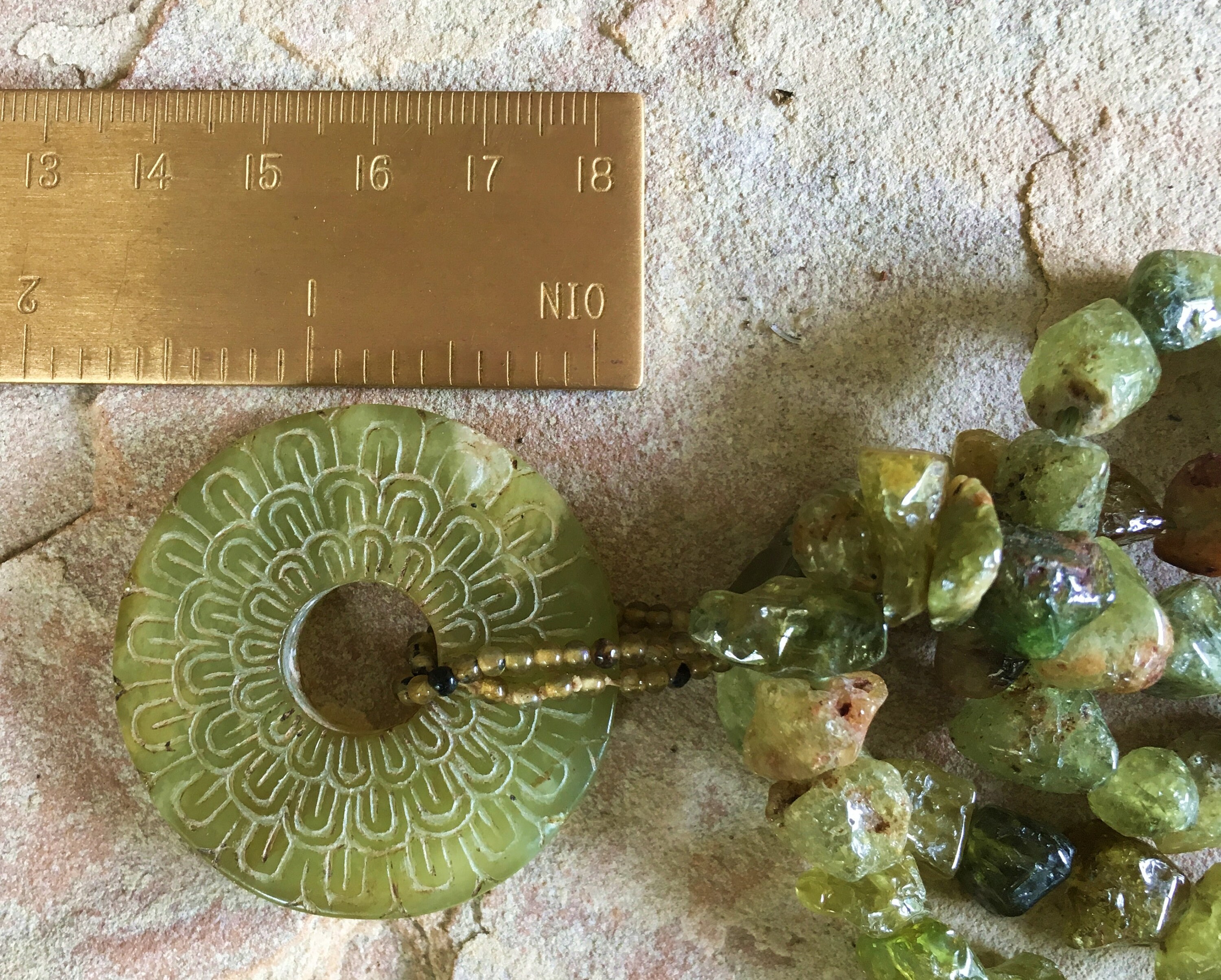 Green Garnets, African Green Garnet Necklace, Triple Strand of Green ...