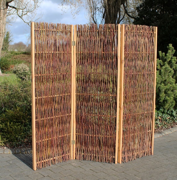 Prestige Wicker Willow Garden Screen Divider Paravan Foldable | Etsy UK