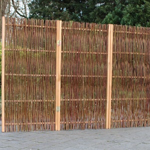 Prestige Wicker Willow Garden Screen Divider Paravan, Foldable Three ...