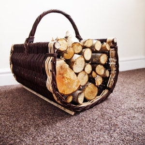 Wicker Willow Log Carrier Basket - Etsy