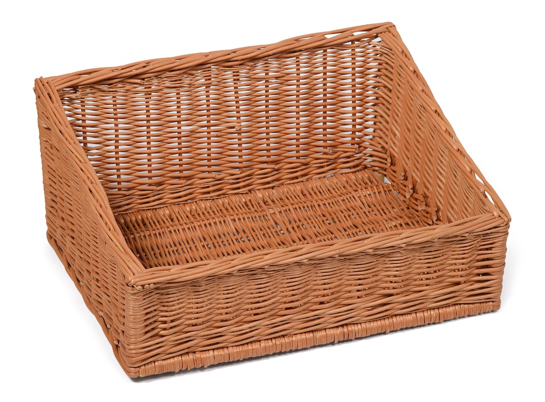 Sloping Wicker Display Basket 50x39cm - Etsy UK