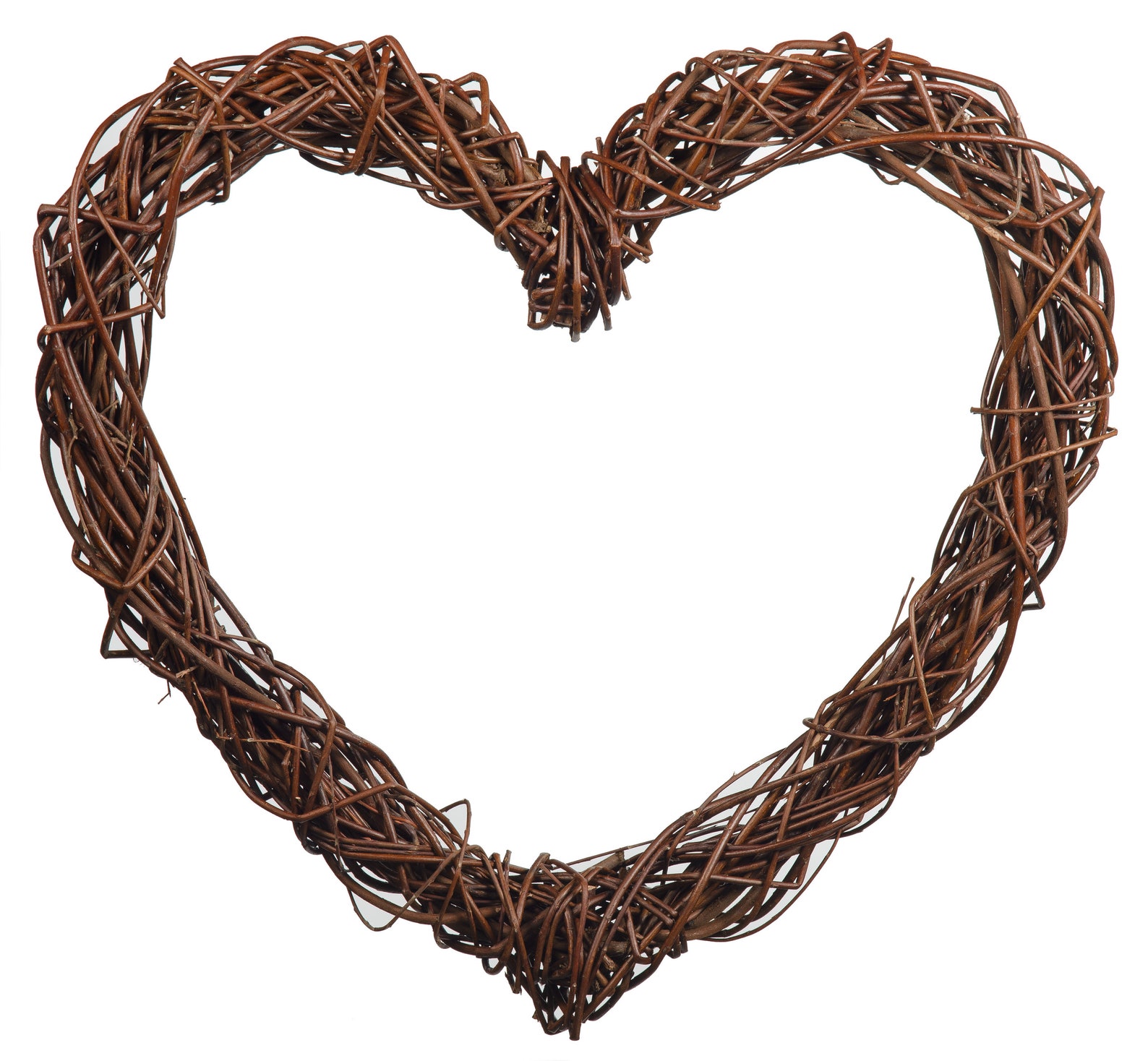 Dark Natural Willow Wicker Chunky Heart Shaped Wreath - Etsy