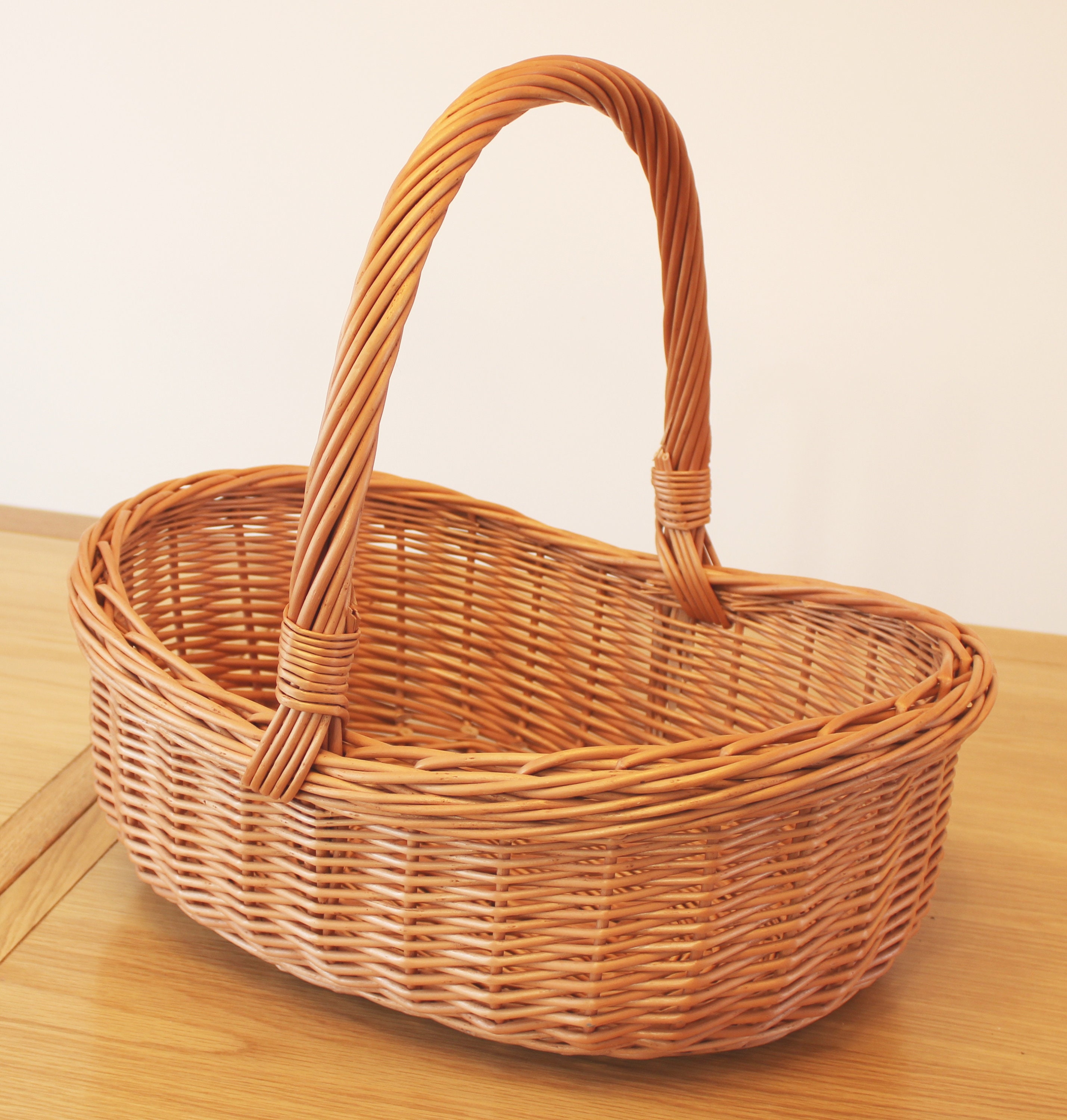 Wicker Basket With Handle - Etsy