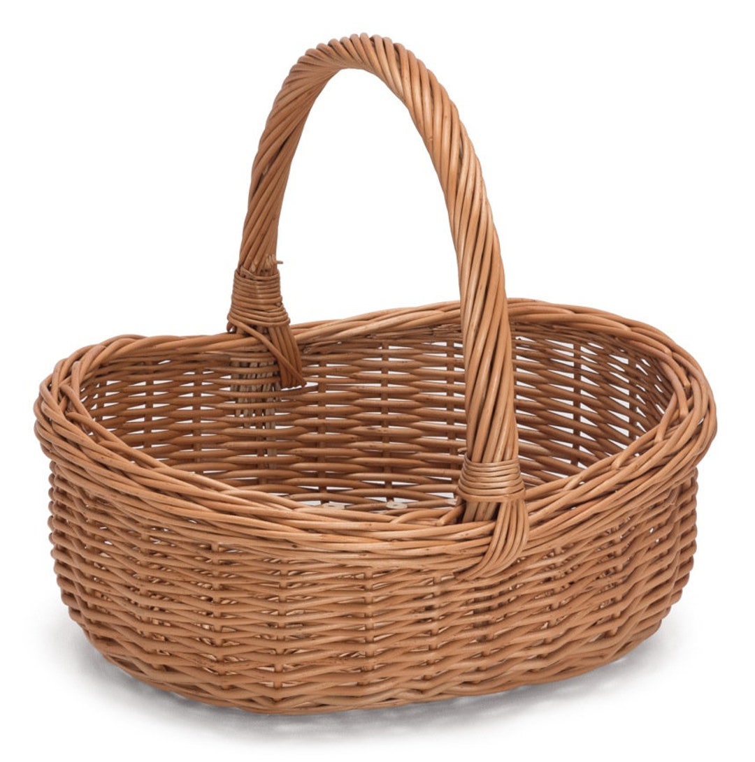 Wicker Basket With Handle - Etsy