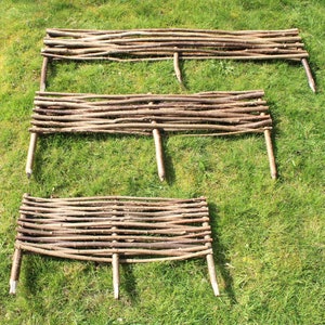 Hazel Wood Lawn Edging Fence- 20cm (height) - Etsy UK