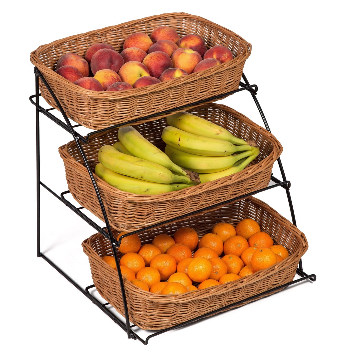 Counter Top Stand With Three Wicker Display Baskets - Etsy